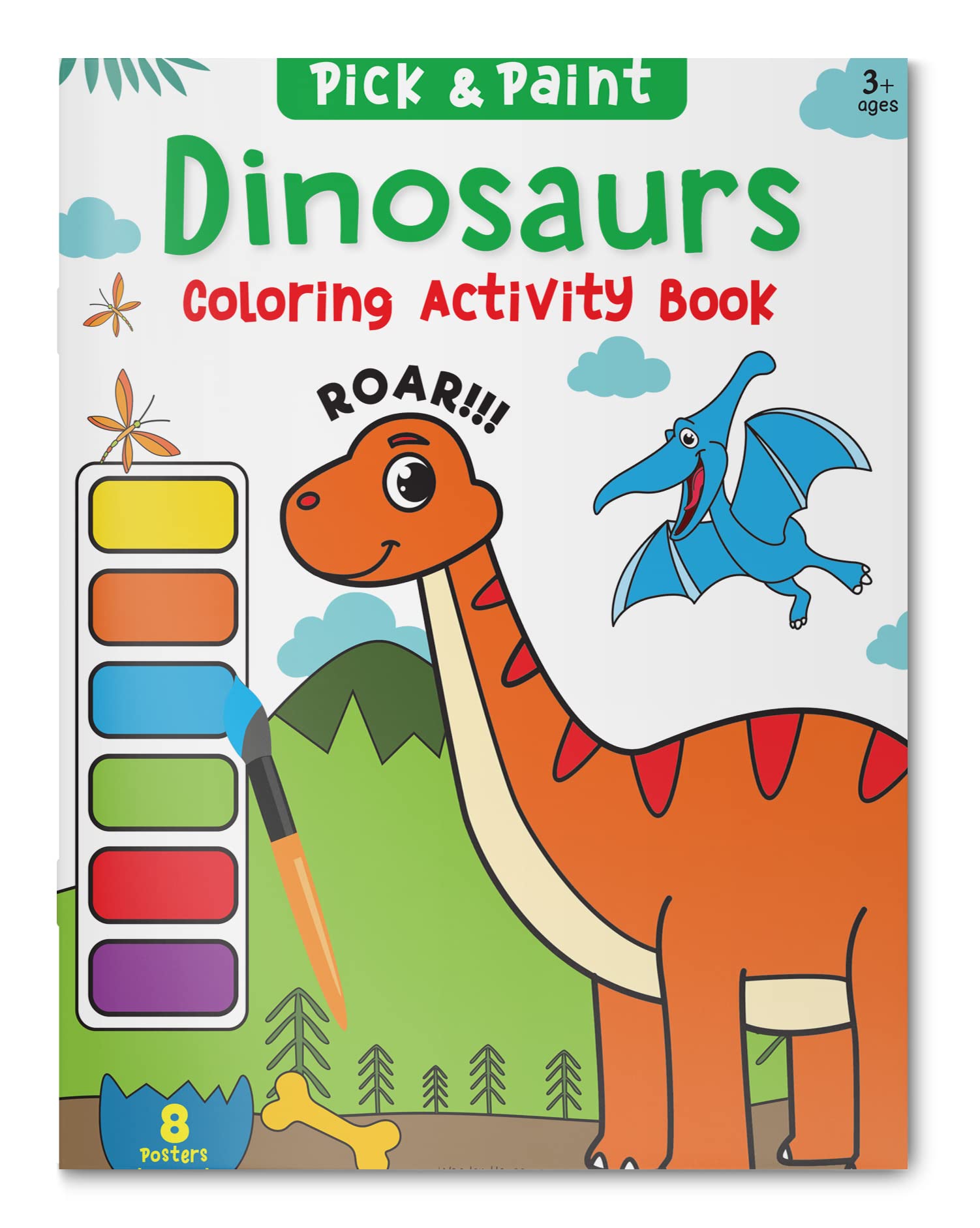 Dinosaurs: Pick & Paint Coloring Activity Book For Kids – Book Mart W.L.L