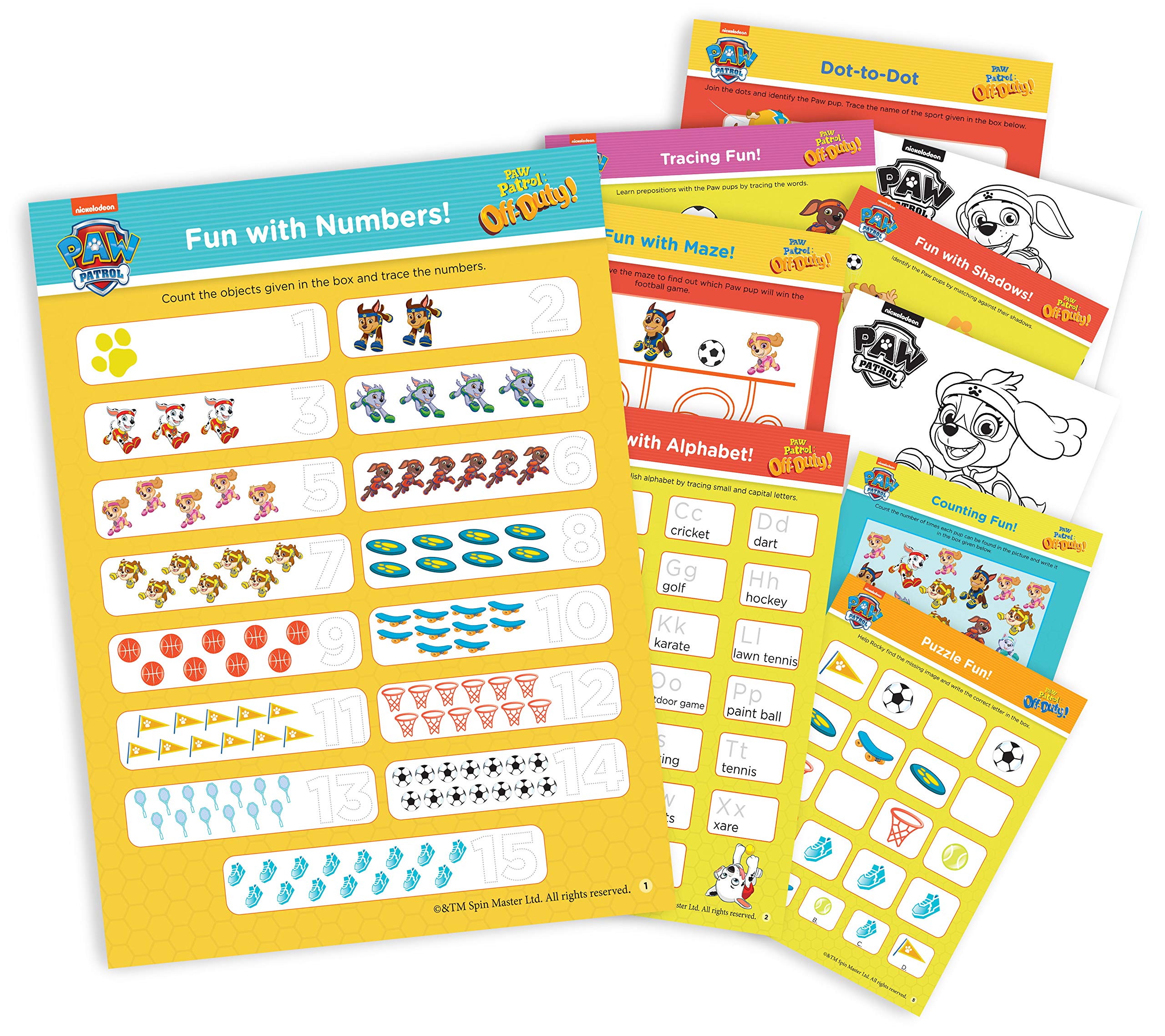 Nickelodeon Paw Patrol - Paw Patrol Off Duty! : Fun Learning Set – Book ...