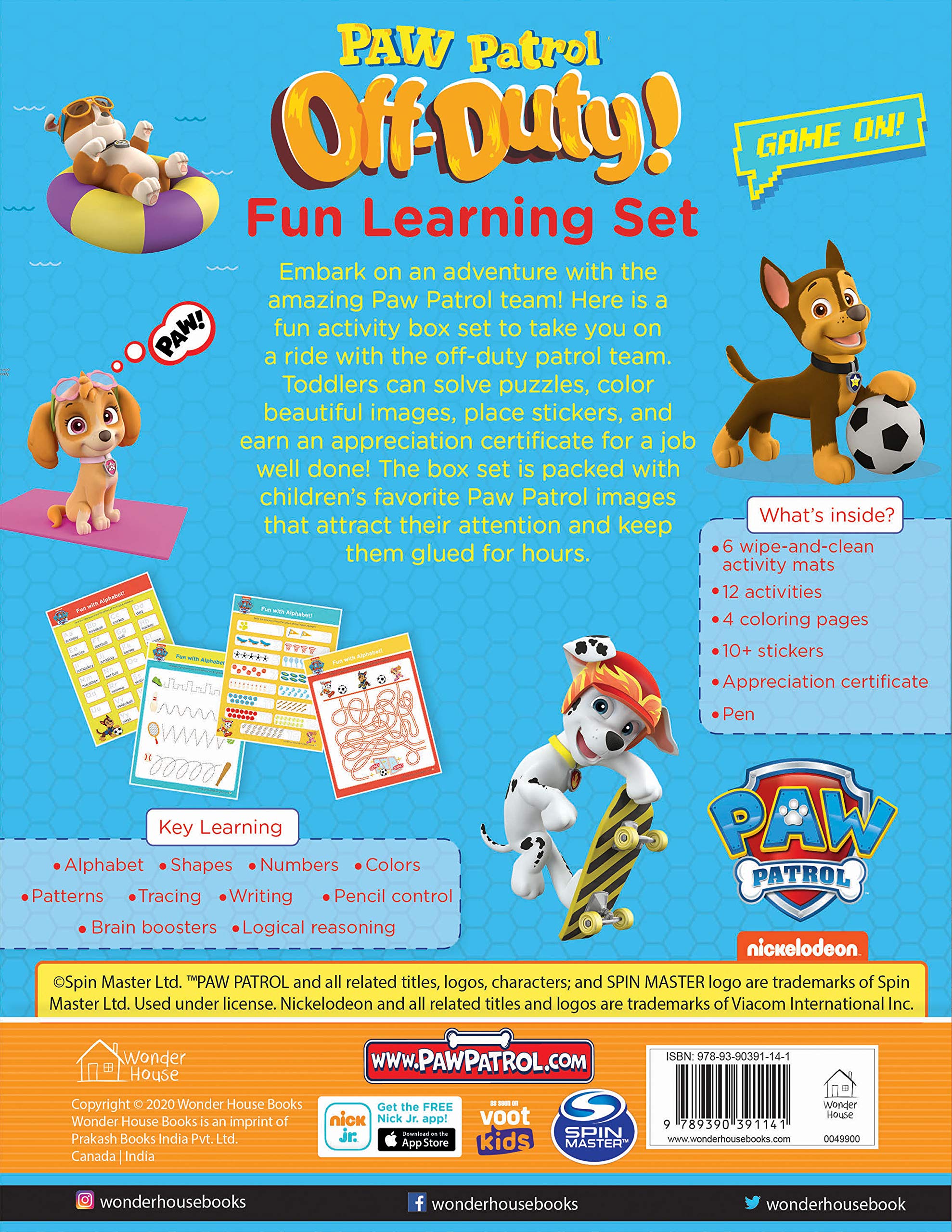 Nickelodeon Paw Patrol - Paw Patrol Off Duty! : Fun Learning Set – Book ...